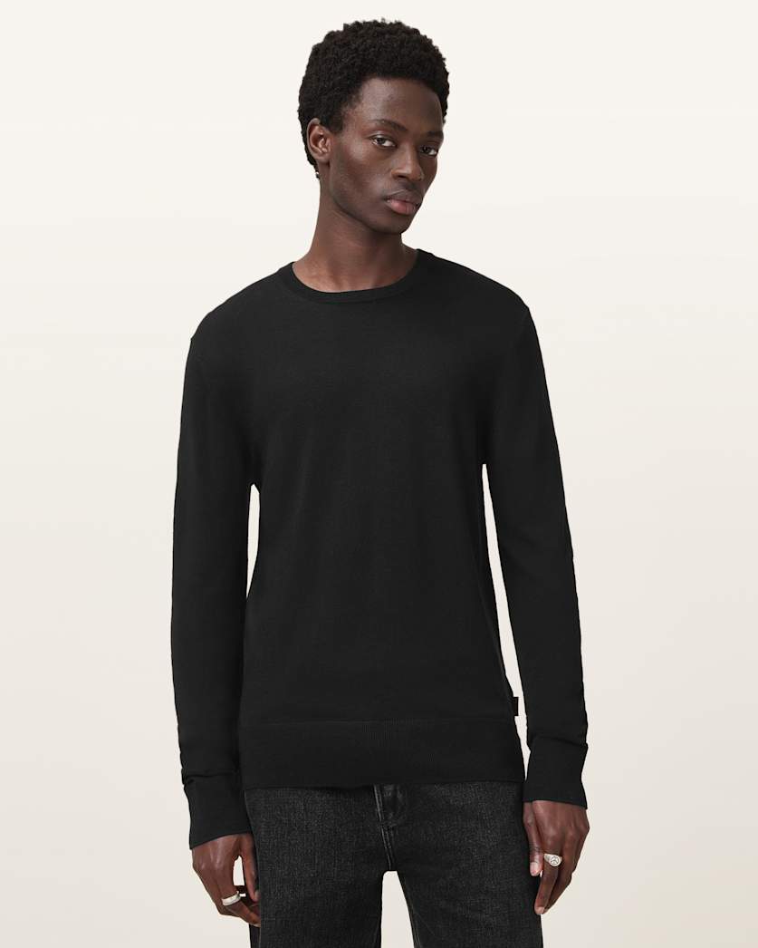 Maes Merino Crew Neck Sweater Black | ALLSAINTS